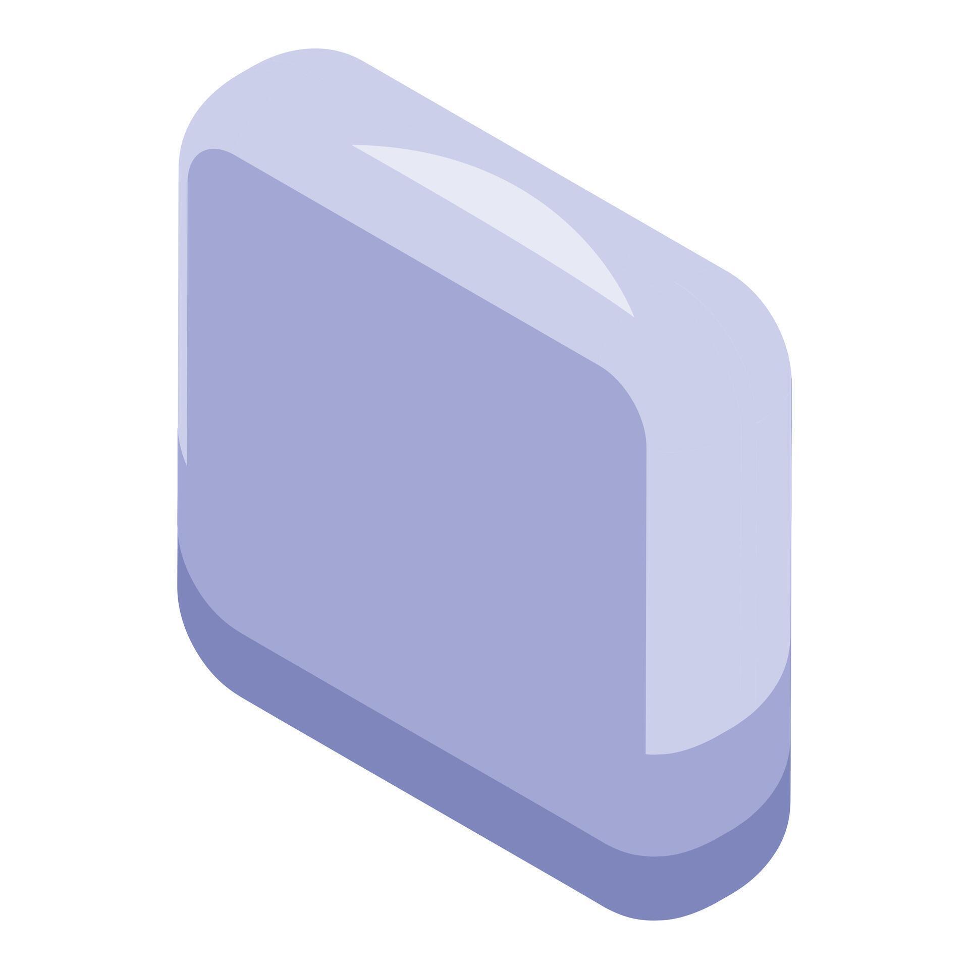 Purple rounded square button isometric asset 48779865 Vector Art at ...