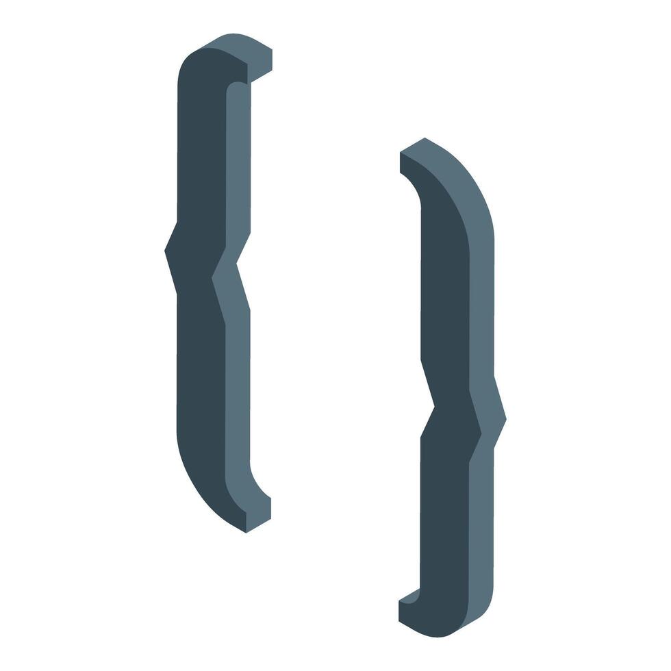 Isometric Curly Brackets Programming Code Symbol 48779958 Vector Art At