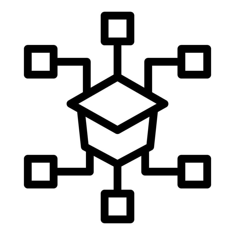 Blockchain Network Connecting Blocks With Lines Icon 48780888 Vector