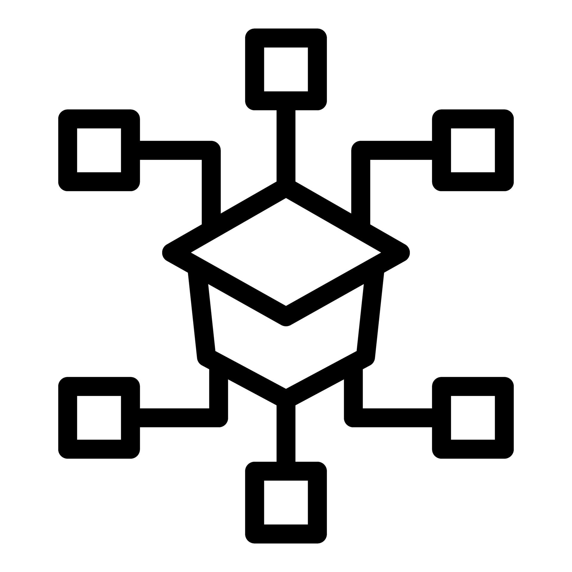 Blockchain Network Connecting Blocks With Lines Icon 48780888 Vector
