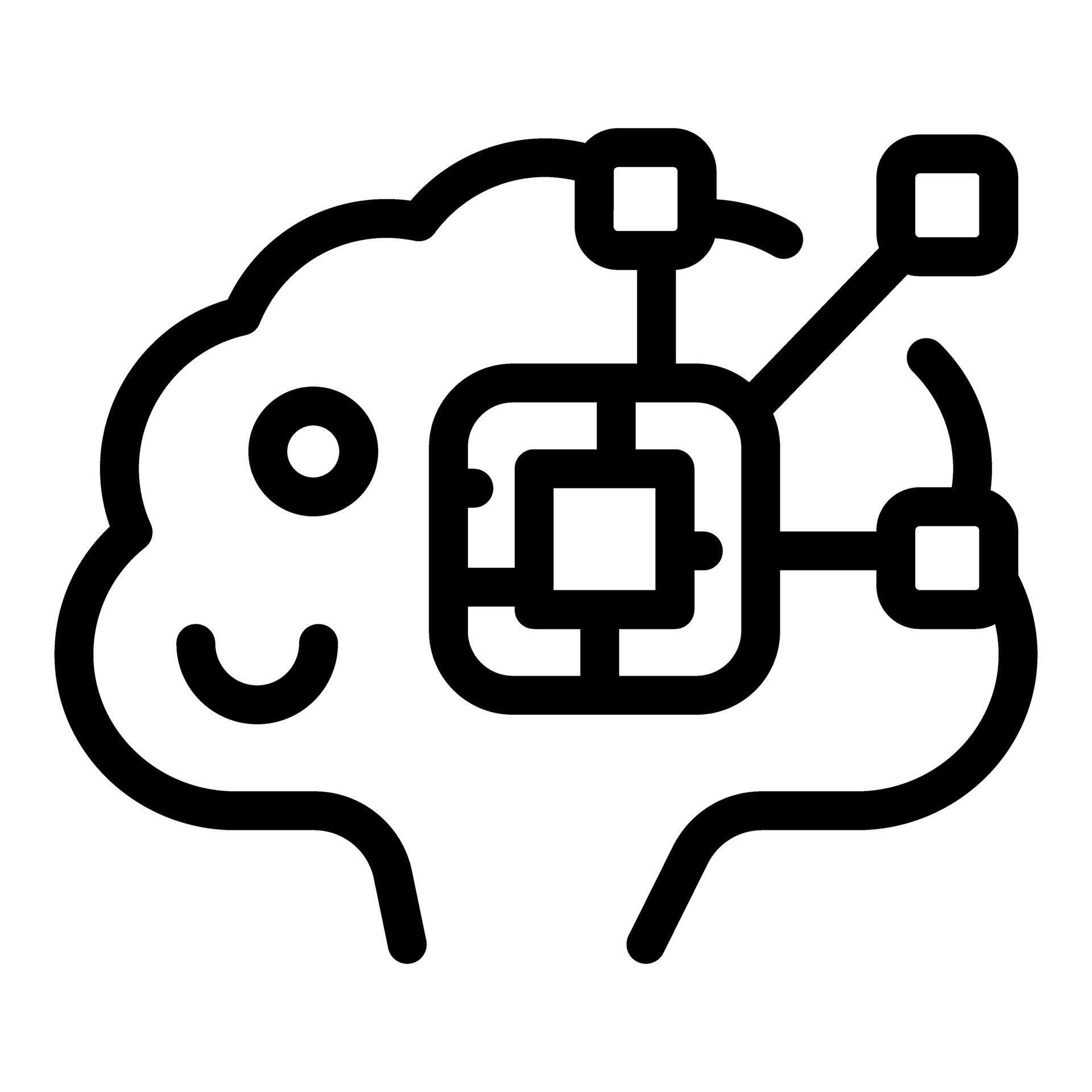 Artificial intelligence is learning and processing data, cpu inside ...