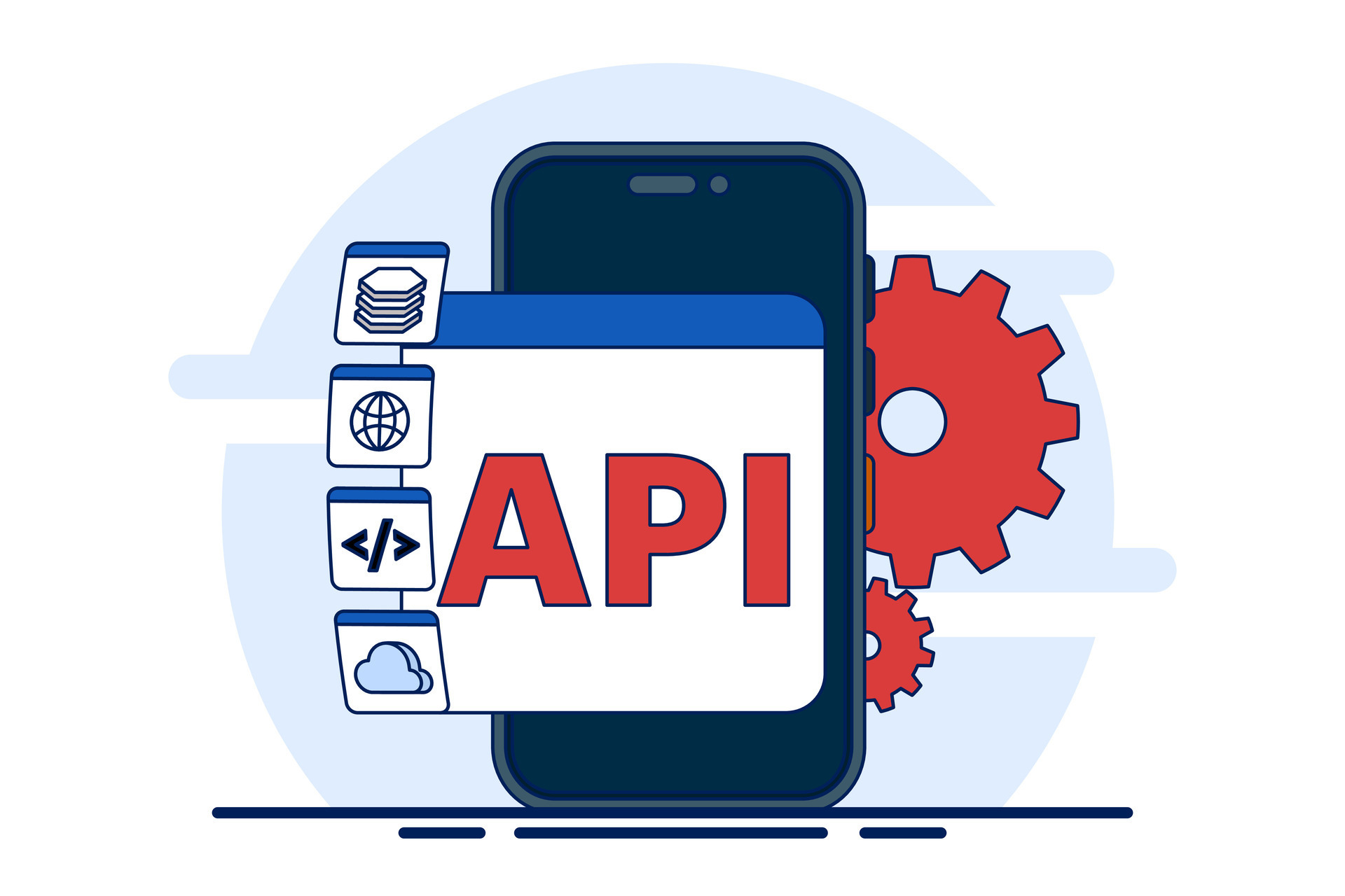 solicitud programación interfaz concepto. software desarrollo ...