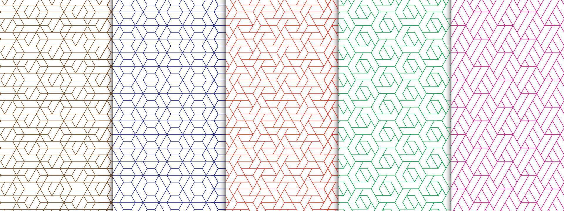 Seamless patterns set. Geometric background illustration 48782772 ...