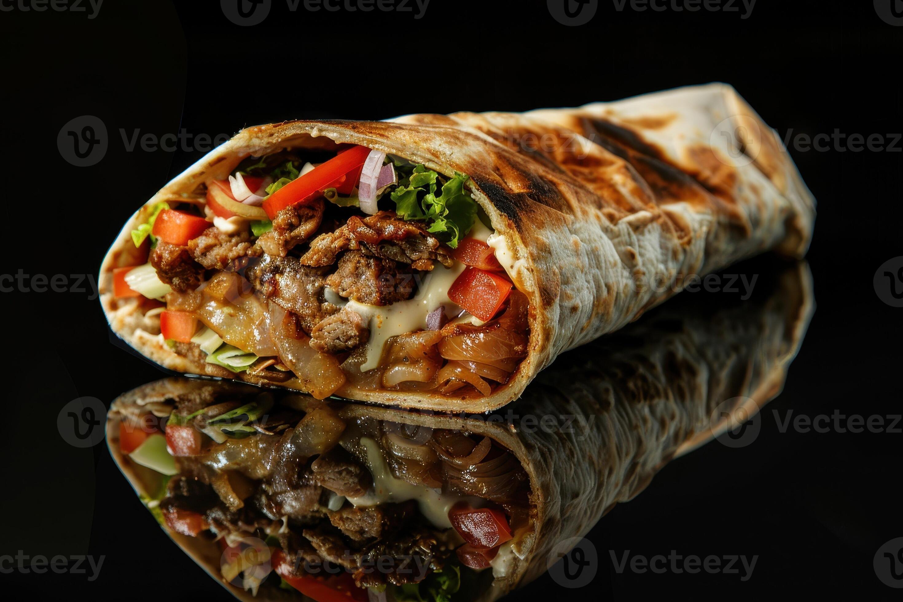 Delicious Middle Eastern Kebab Wrap 48787796 Stock Photo at Vecteezy