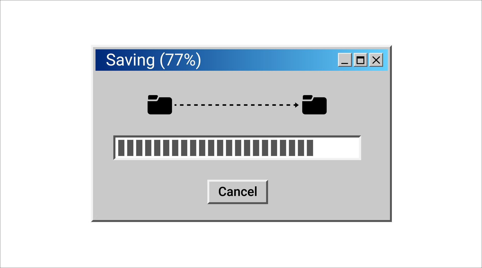 Old sharing files program for computer. Retro loading window. 48790042 ...