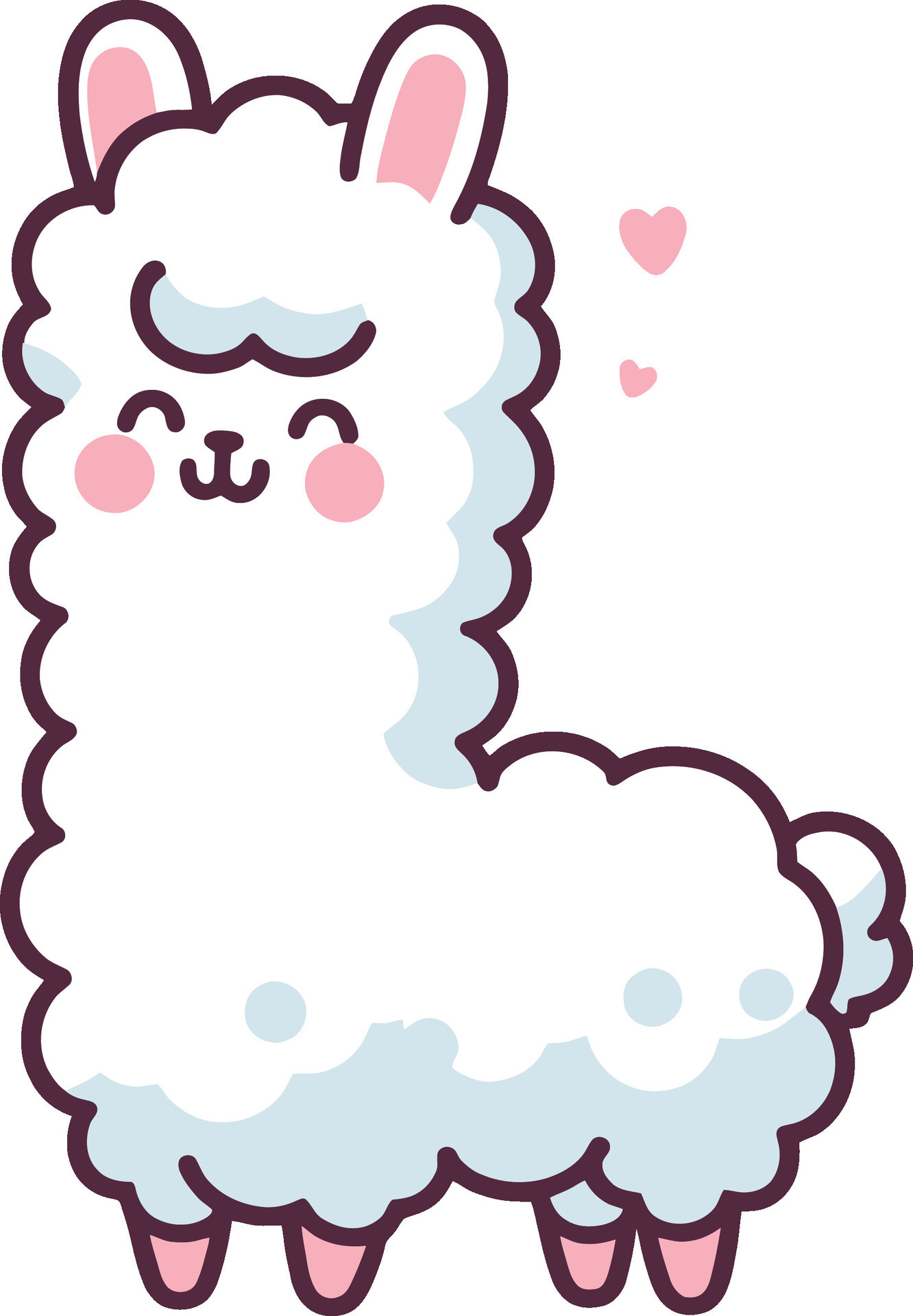 linda mullido llama dibujos animados ilustración 48793458 Vector en ...