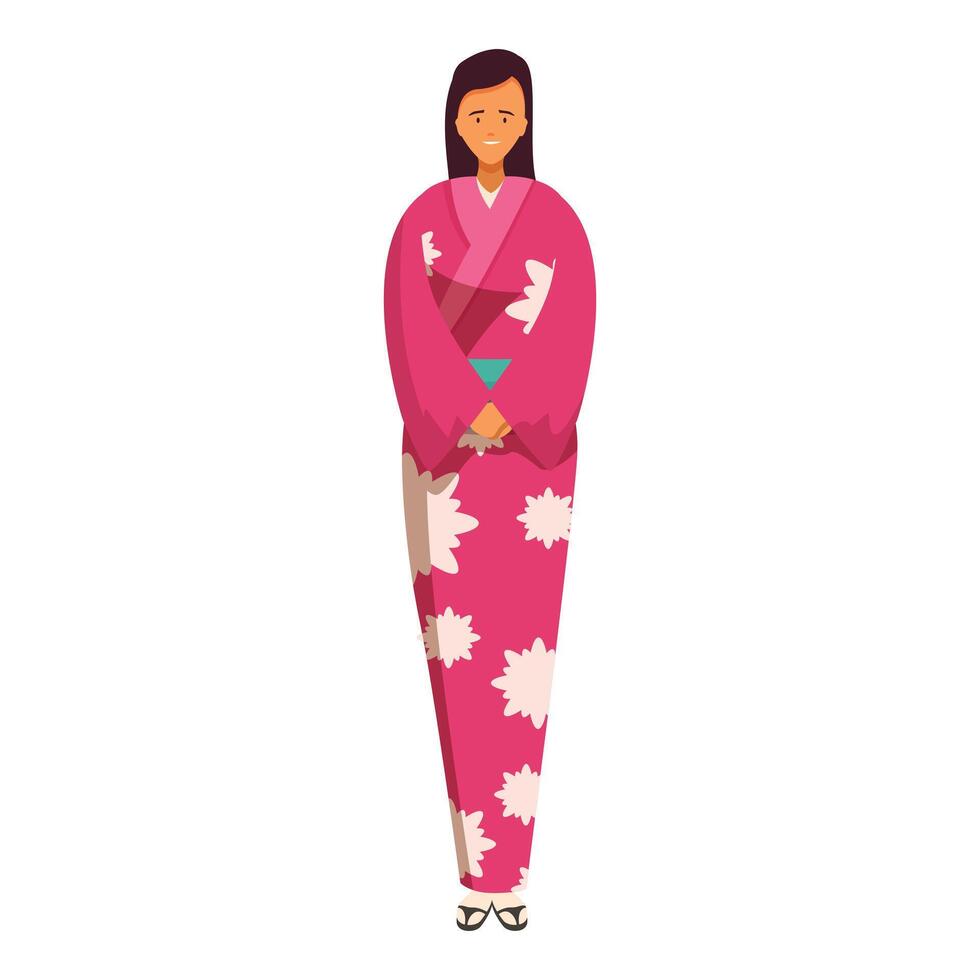 Young Woman Wearing Traditional Japanese Kimono Is Smiling 48794212 Vector Art At Vecteezy