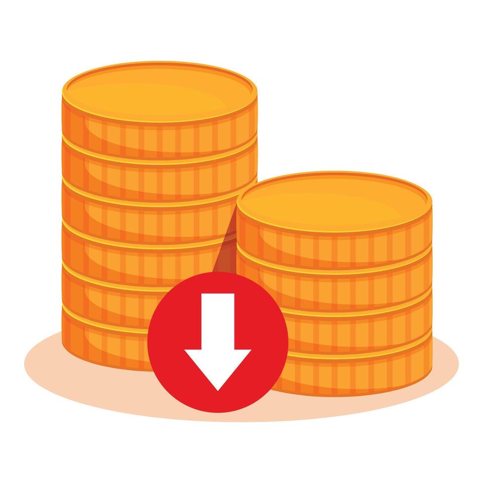 Stacks of gold coins decreasing showing economic crisis 48795148 Vector ... Stacks of gold coins decreasing showing economic crisis 48795148 Vector ...