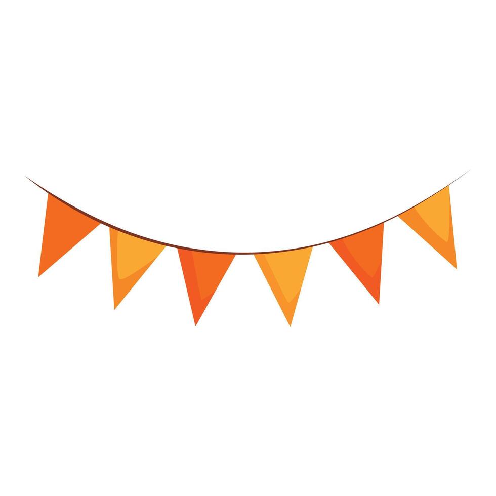 String of triangular orange flags hanging on a rope 48795558 Vector Art ...