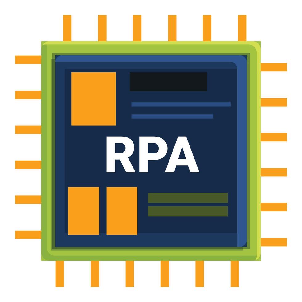 Rpa software operating with automation process algorithm on chip 48796395 Vector Art at Vecteezy