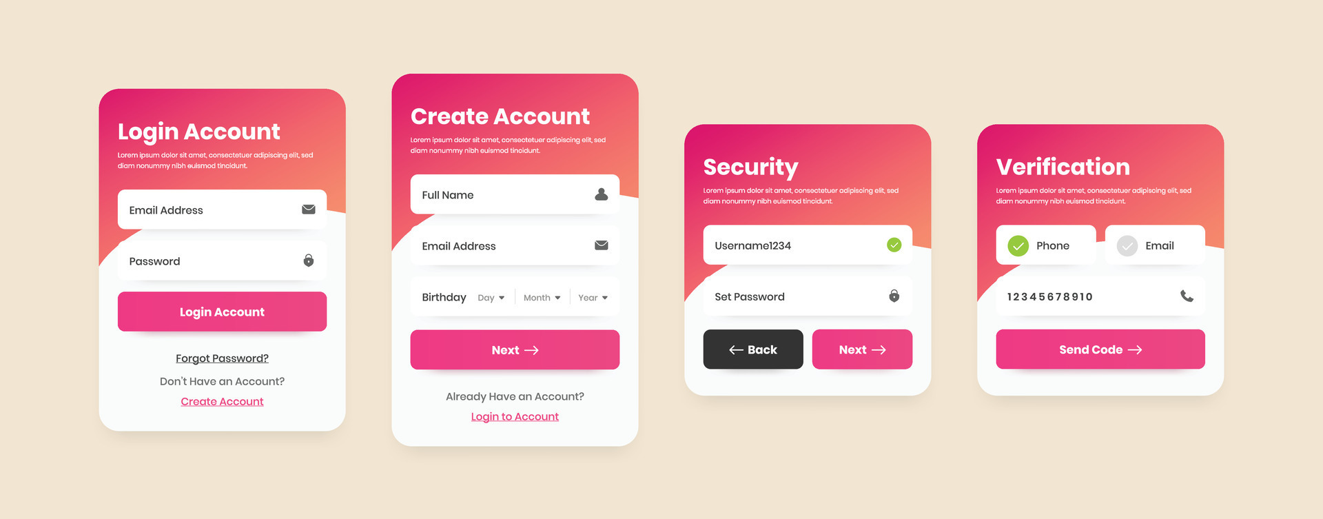 Modern login and signup page mobile ui and web popup form template design 48797217 Vector Art at ...