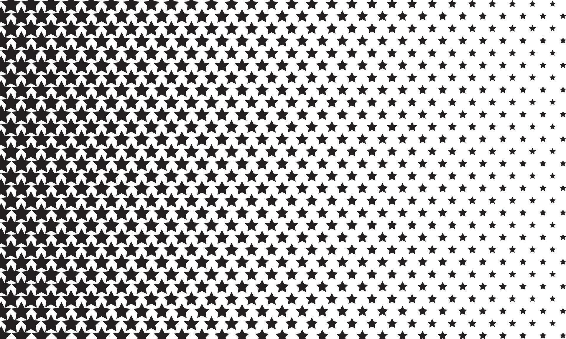 Simple Abstract Black Color Geometric Small Star Halftone Blend Pattern