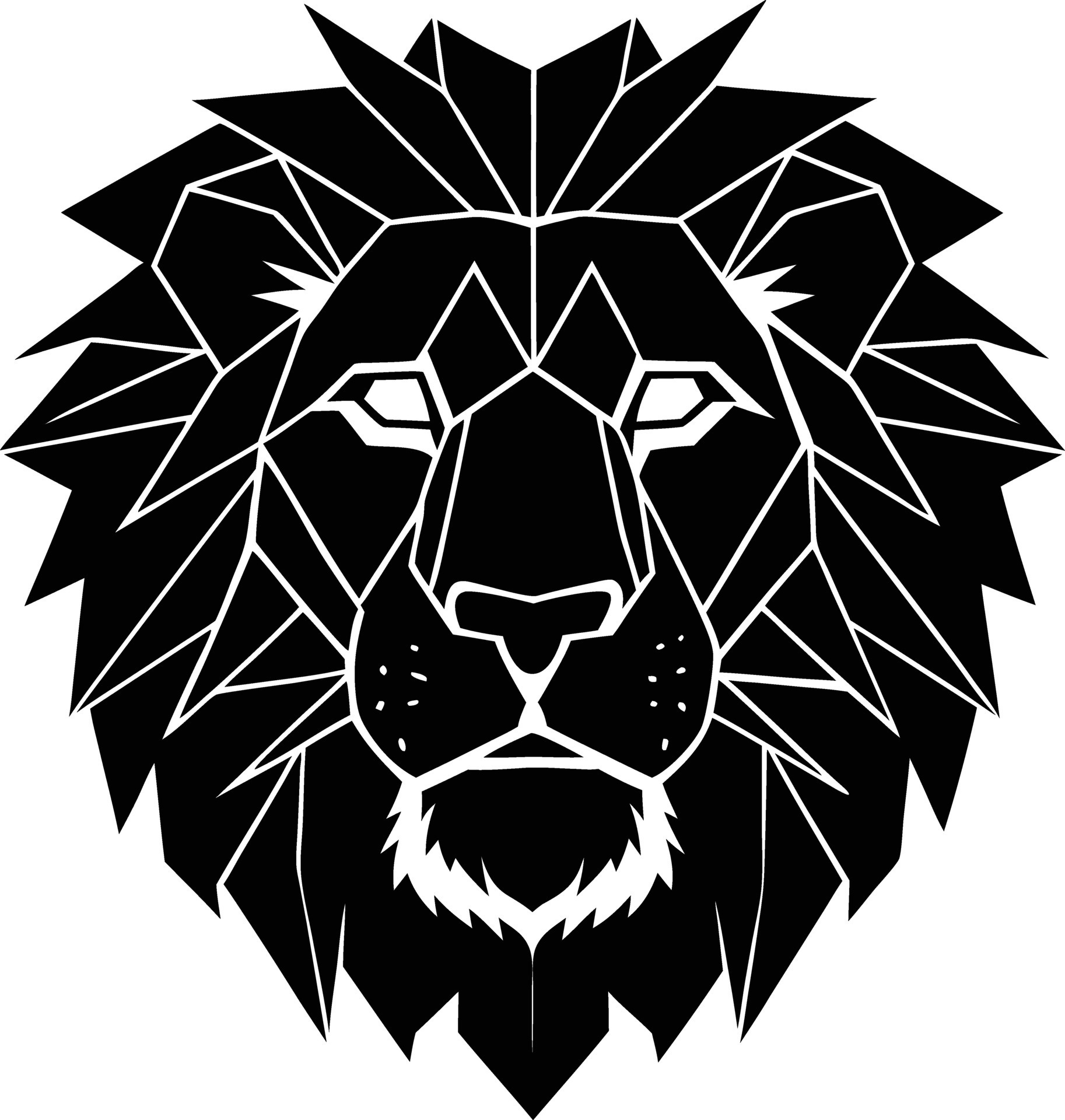 a black and white lion head with geometric shapes 48803114 Vector Art ...