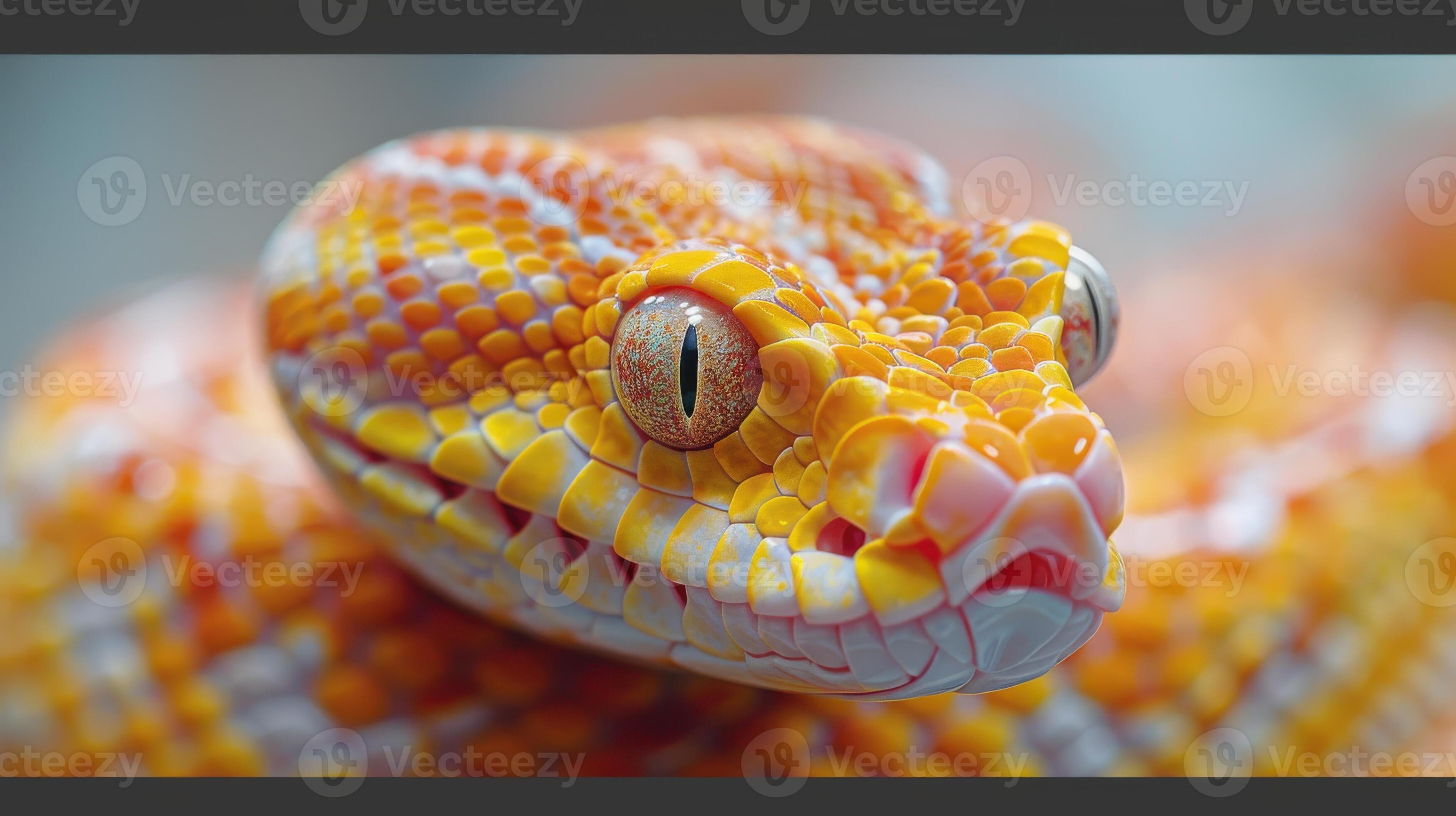 Colorful Albino Ball Python Relaxing on White Background in Natural ...