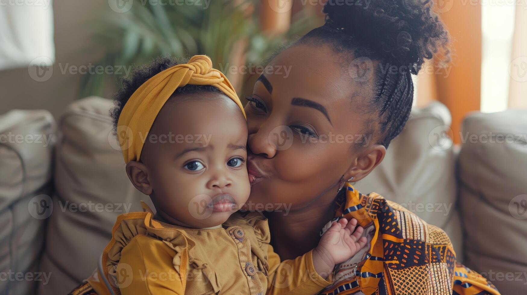 Joyful Moments Between Mother and Daughter in a Cozy Living Room Setting 48822253 Stock Photo at ...