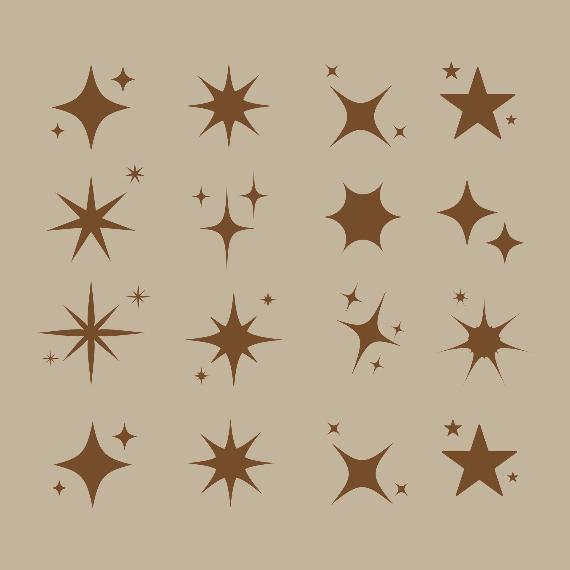 Flat sparkling star collection 48830583 Vector Art at Vecteezy