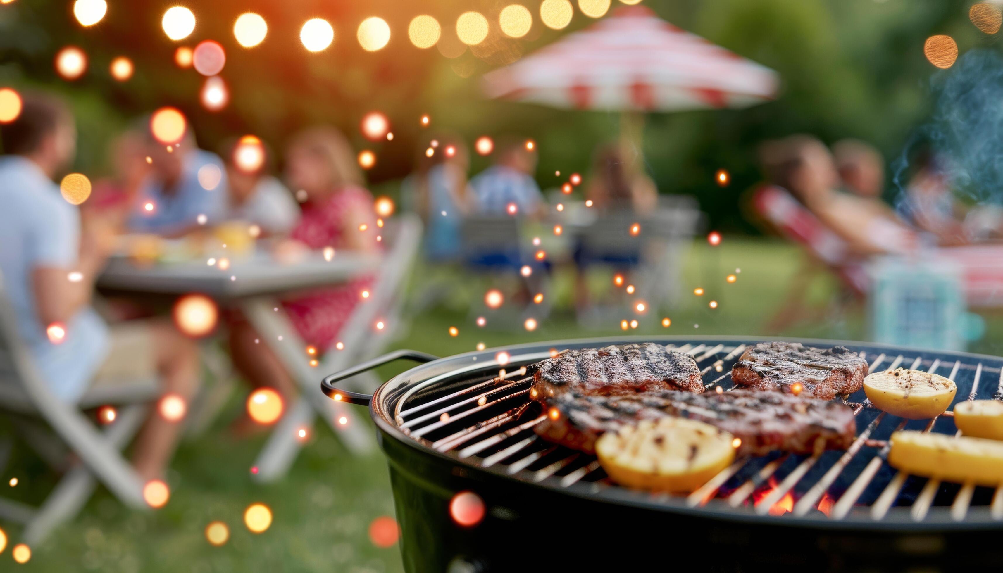 Backyard Barbeque Steaks at Sunset 48834684 Stock Photo at Vecteezy