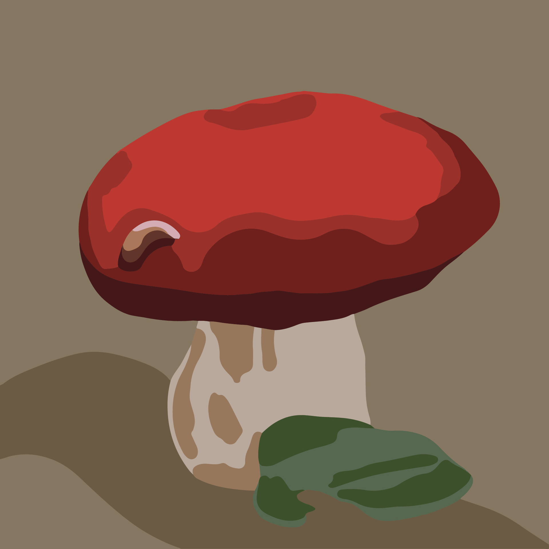 Illustration Of A Porcini Mushroom With A Leaf 48837488 Vector Art At Vecteezy