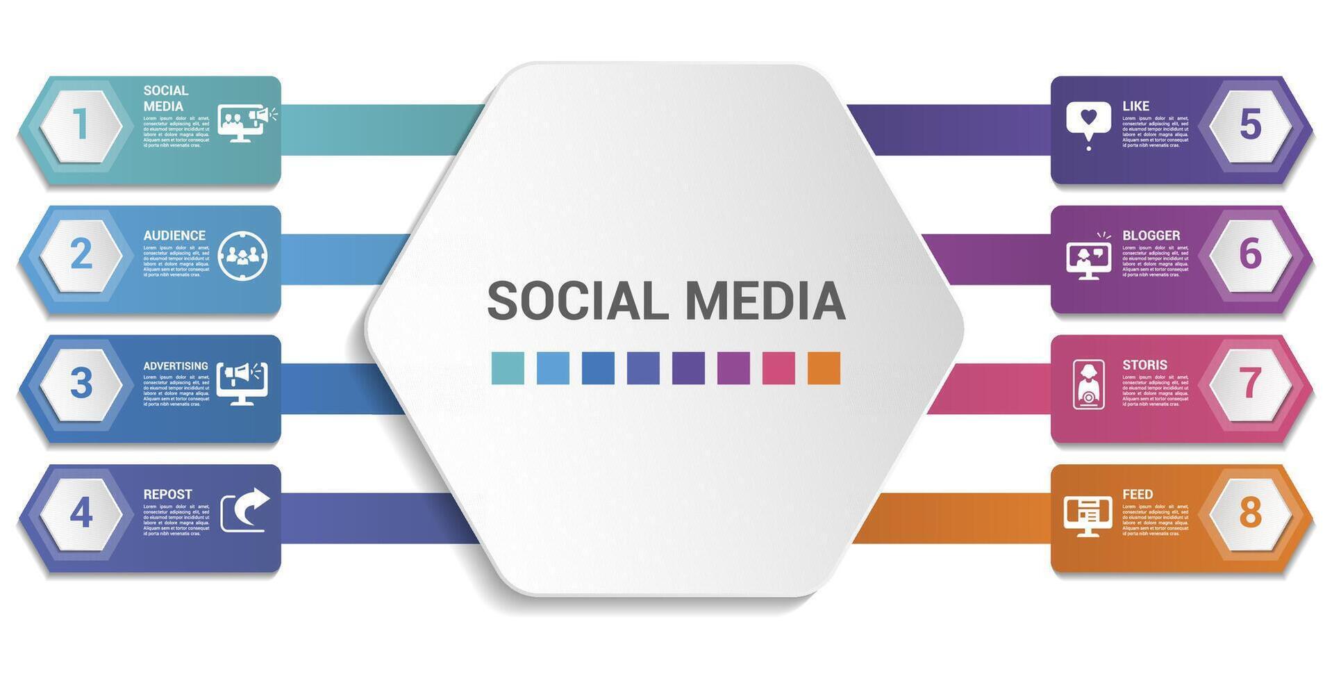 Infographic Authentication Template Icons In Different Colors Include