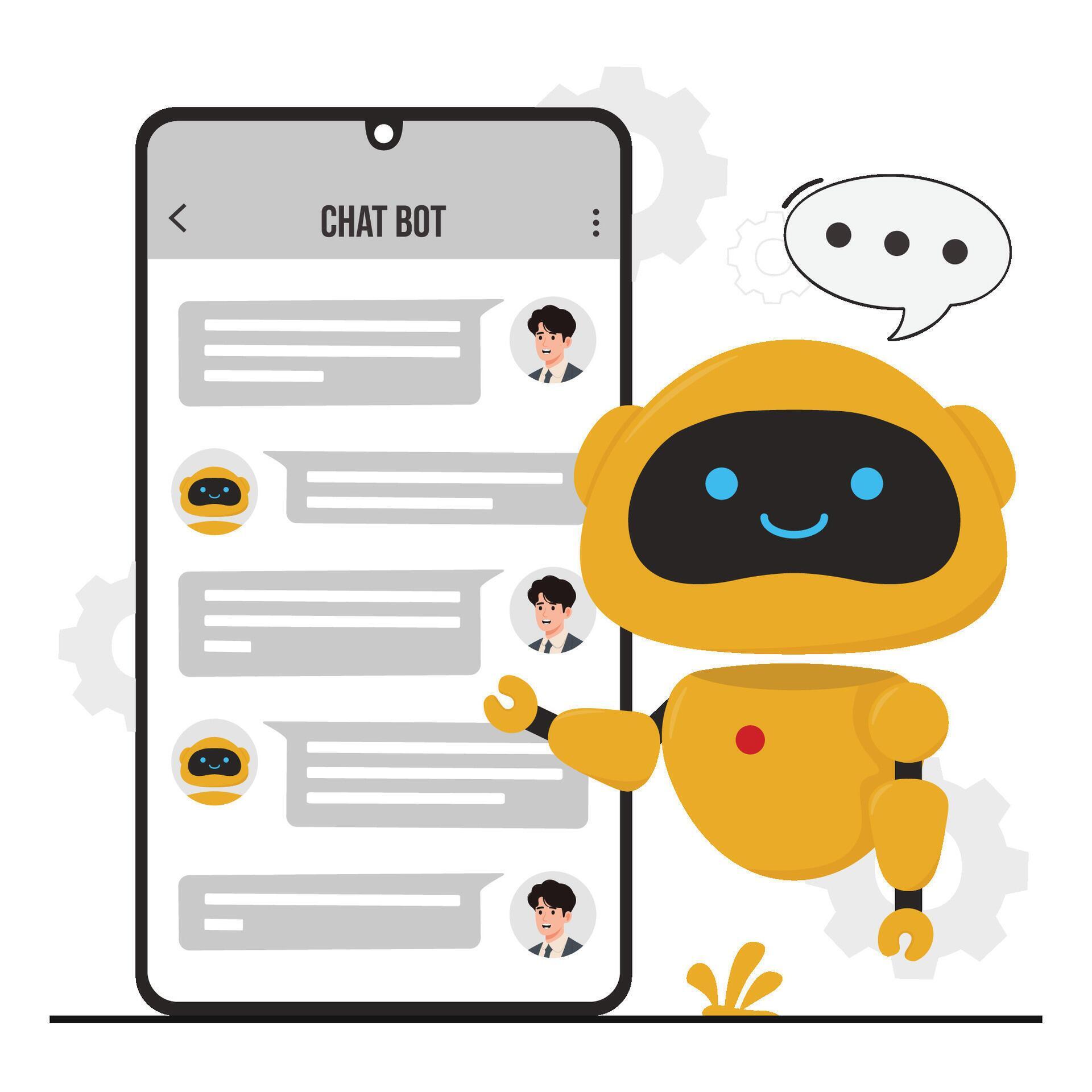 Chatbot concept. Flat design illustration of chat bot ai concept ...