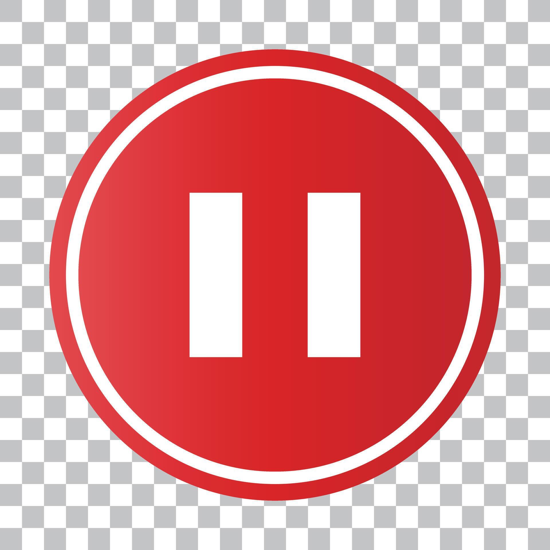 Red pause button icon 48839075 Vector Art at Vecteezy