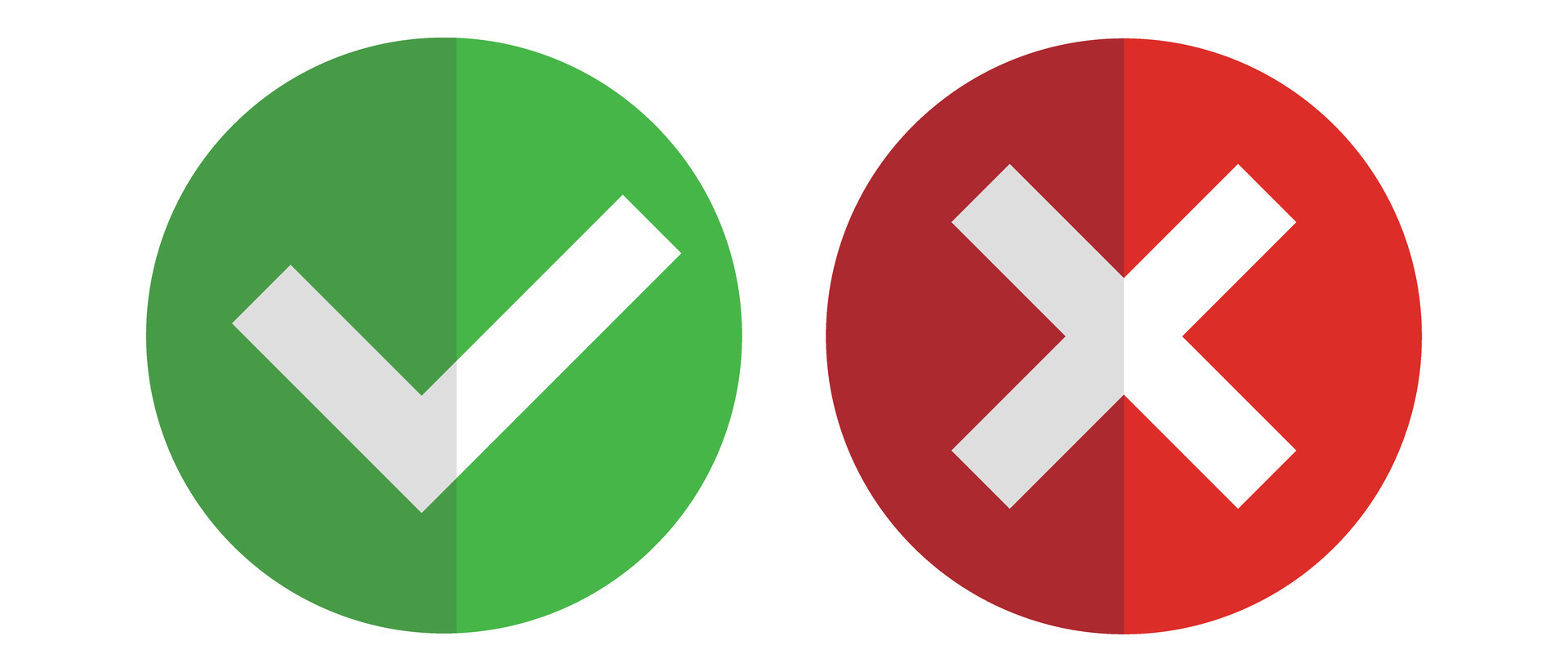 Check mark and cross mark icon set. For and against. 48839114 Vector Art at Vecteezy