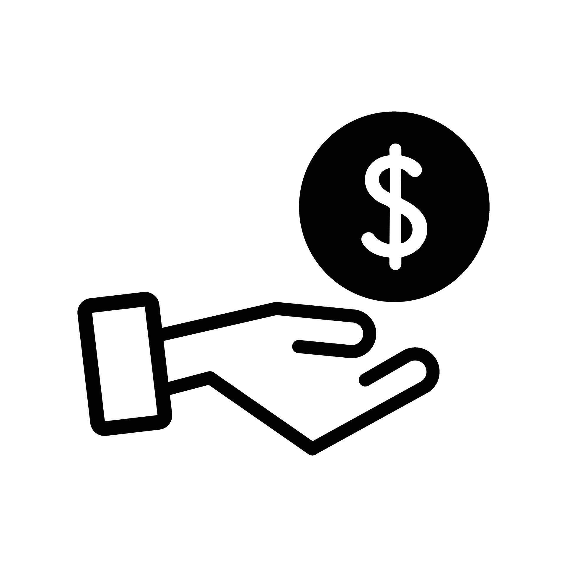 Hand and dollar coin silhouette icon. 48839328 Vector Art at Vecteezy Hand and dollar coin silhouette icon. 48839328 Vector Art at Vecteezy