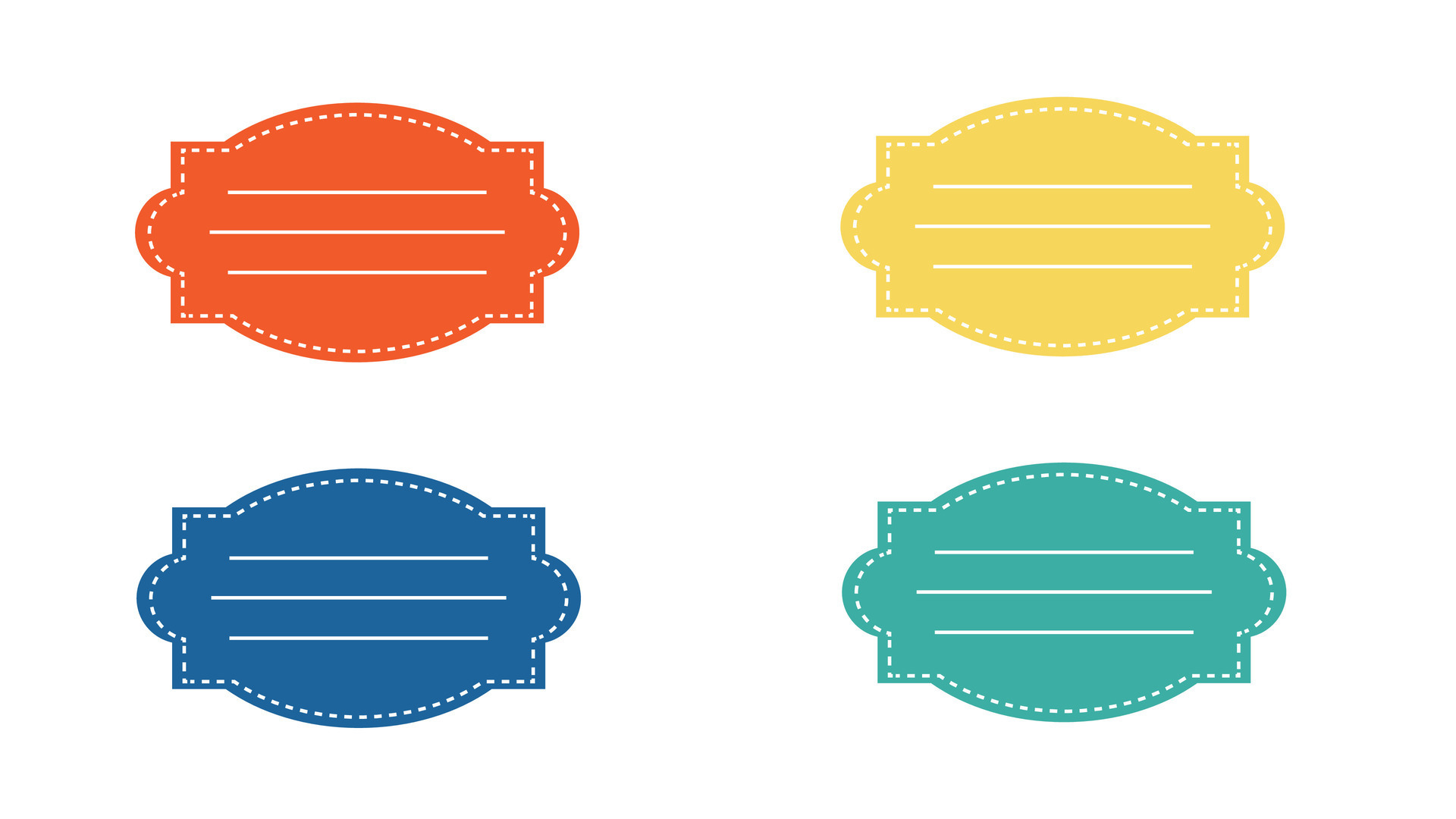 set of simple text box designs with various colors, simple text box ...