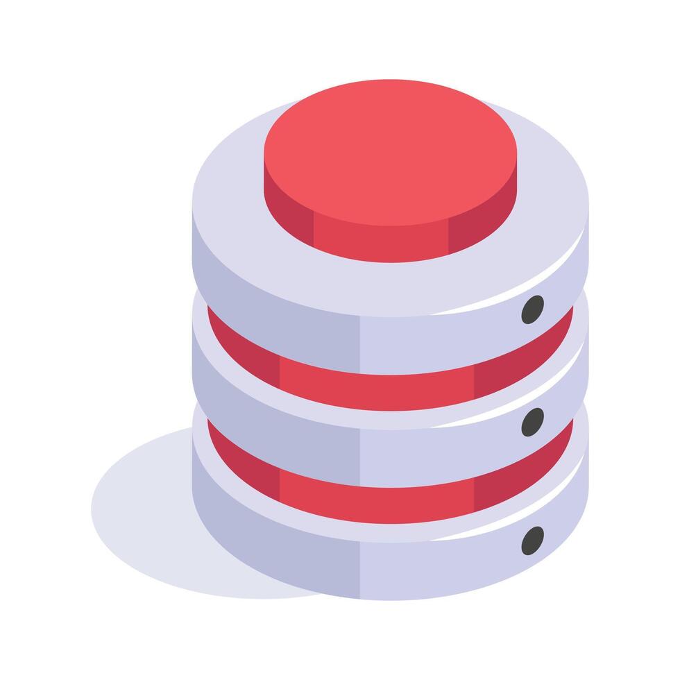 Isometric Icon Of A Database Server Symbolizing Data Storage And Management 48845889 Vector Art