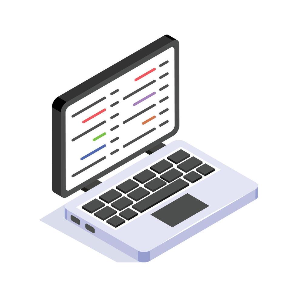 An Amazing Isometric Icon Of Software Development Programming Coding 48846059 Vector Art At