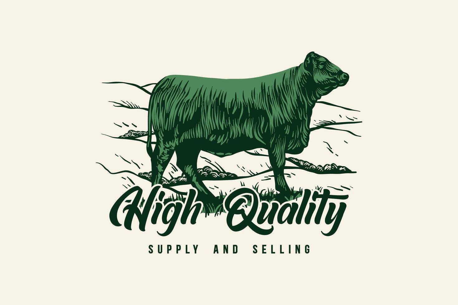 Hand Drawn Angus Cattle Ranch Illustration Poster 48846332 Vector Art At Vecteezy