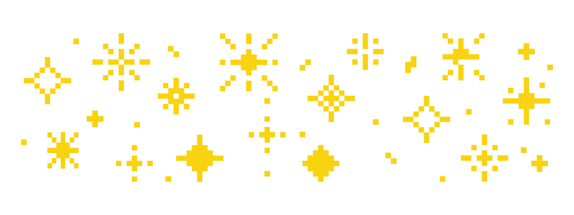 Pixel star retro 8 bit sparkle border seamless frame. Shiny game pixel art effect set. Firework ...