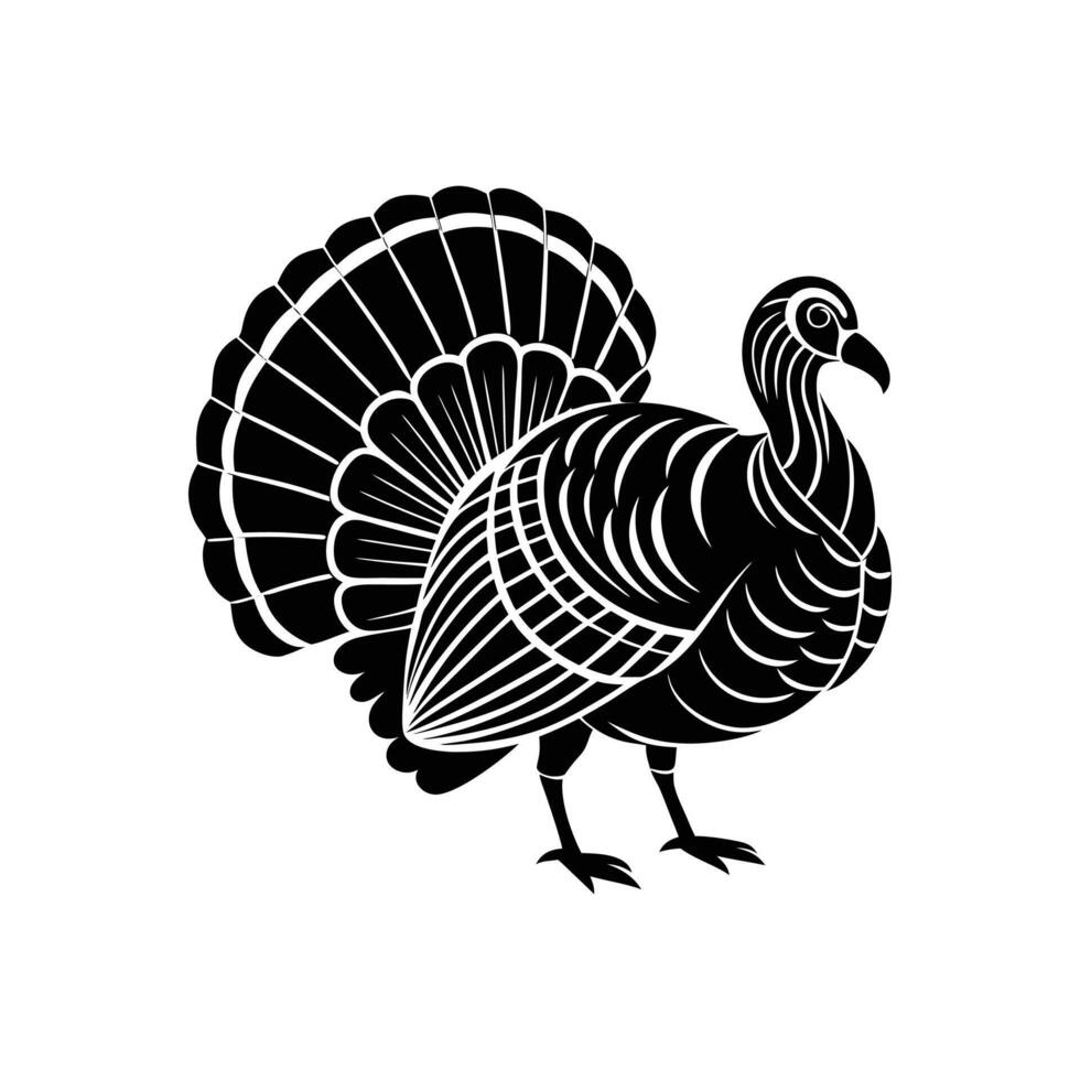 Turkey Art Silhouette Logo Design Black And White 48847820 Vector Art At Vecteezy