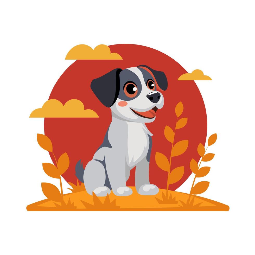 The dog, funny Illustration of farmyard animals for kids, posters, logo ...