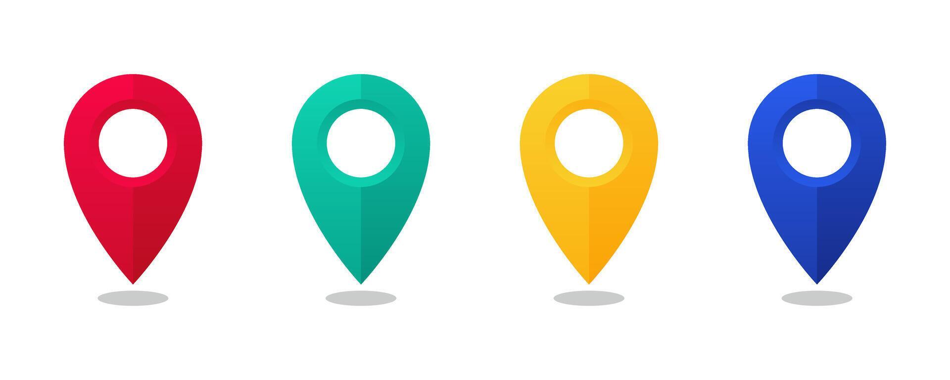 Set of location pin icon. Map pin place marker. Map marker pointer icon set. GPS location symbol ...
