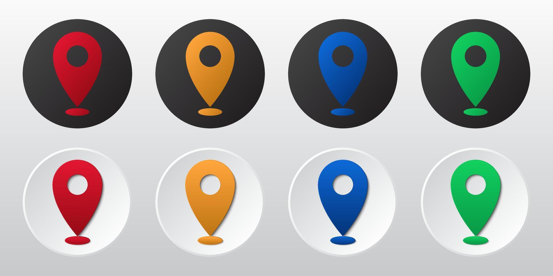 Collection Of Colorful Location Pins Map Pointer Gps Location Map Pointer Icon Set 48854416