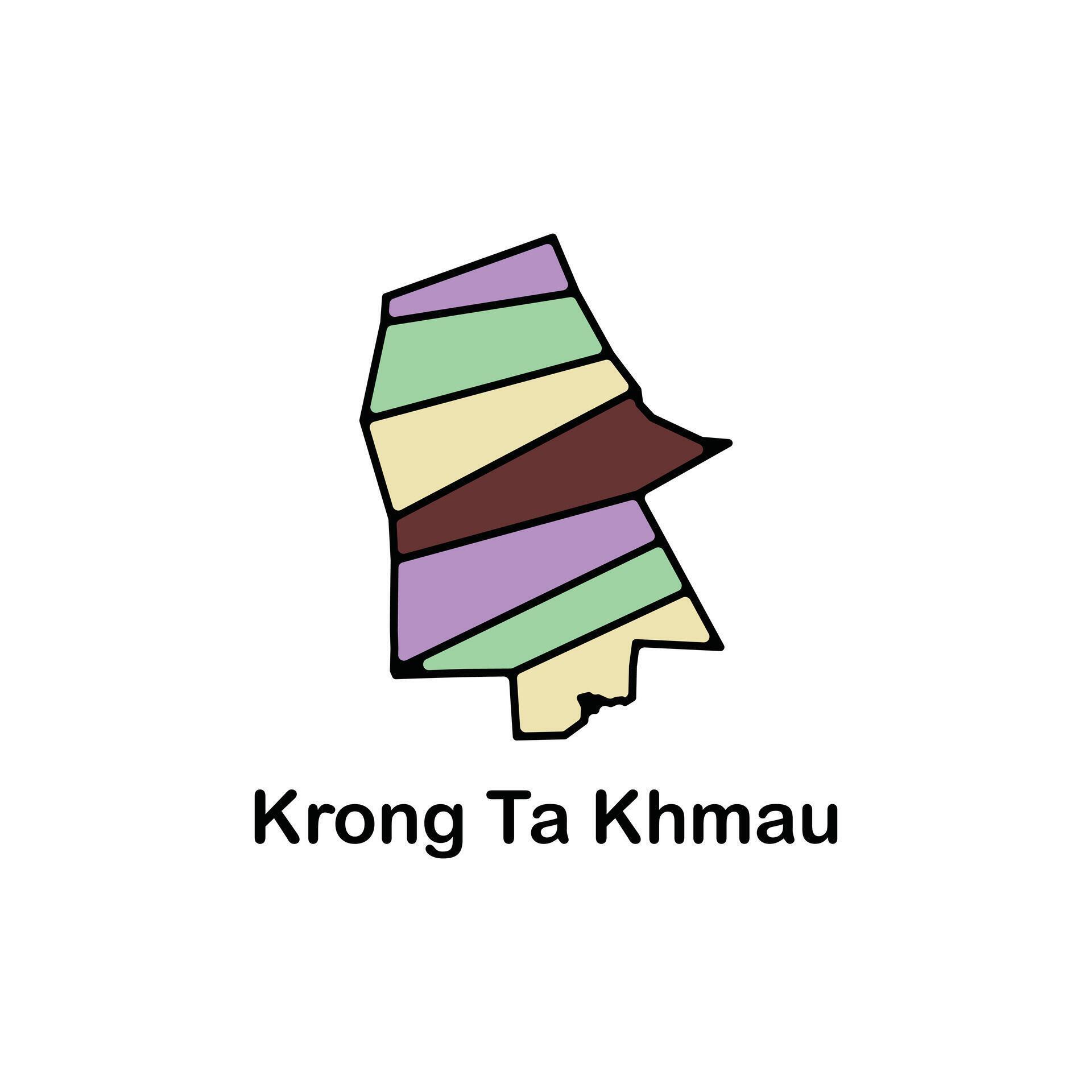 Krong Ta Khmau map. map of Cambodia Country colorful design, illustration design template on ...