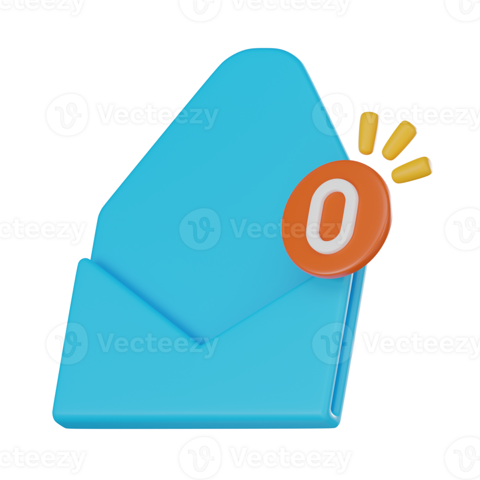 Empty Inbox 3D Illustration, Modern Mail and Notification Design 48871470 PNG