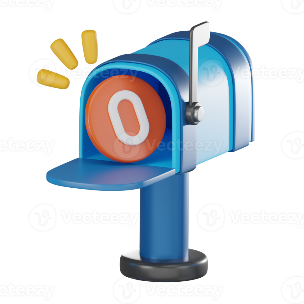 Empty Inbox 3d Illustration Modern Mail And Notification Design