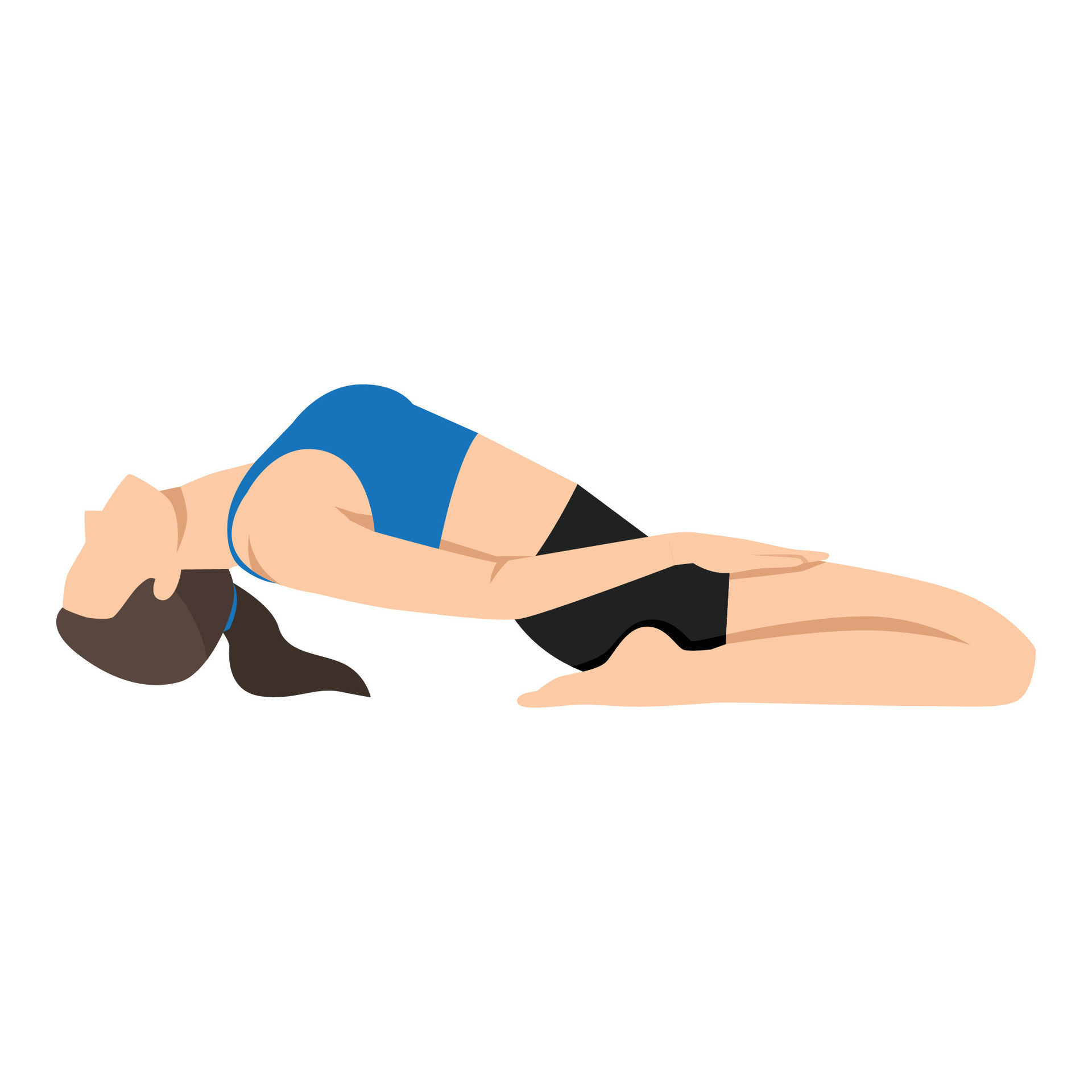 Woman doing Reclined Thunderbolt Pose or Supta Vajrasana. 48873635 Vector Art at Vecteezy