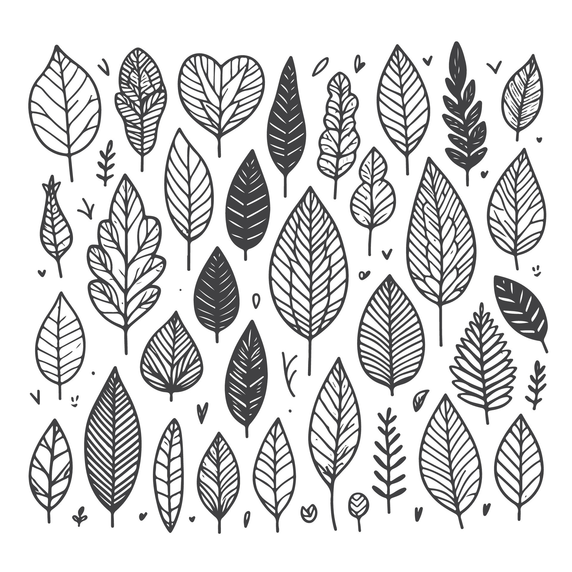 Vintage Hand Drawn Leaf Illustration 48875035 Vector Art At Vecteezy