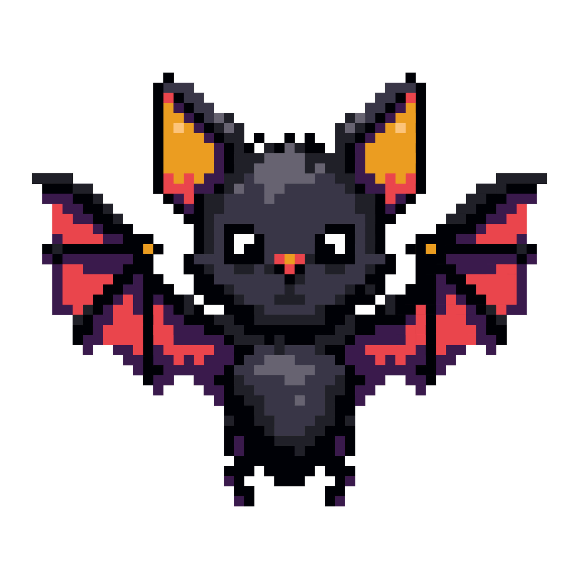 Pixel bat icon. Arcade game symbol, web icon. Bat icon. Cartoon bat ...