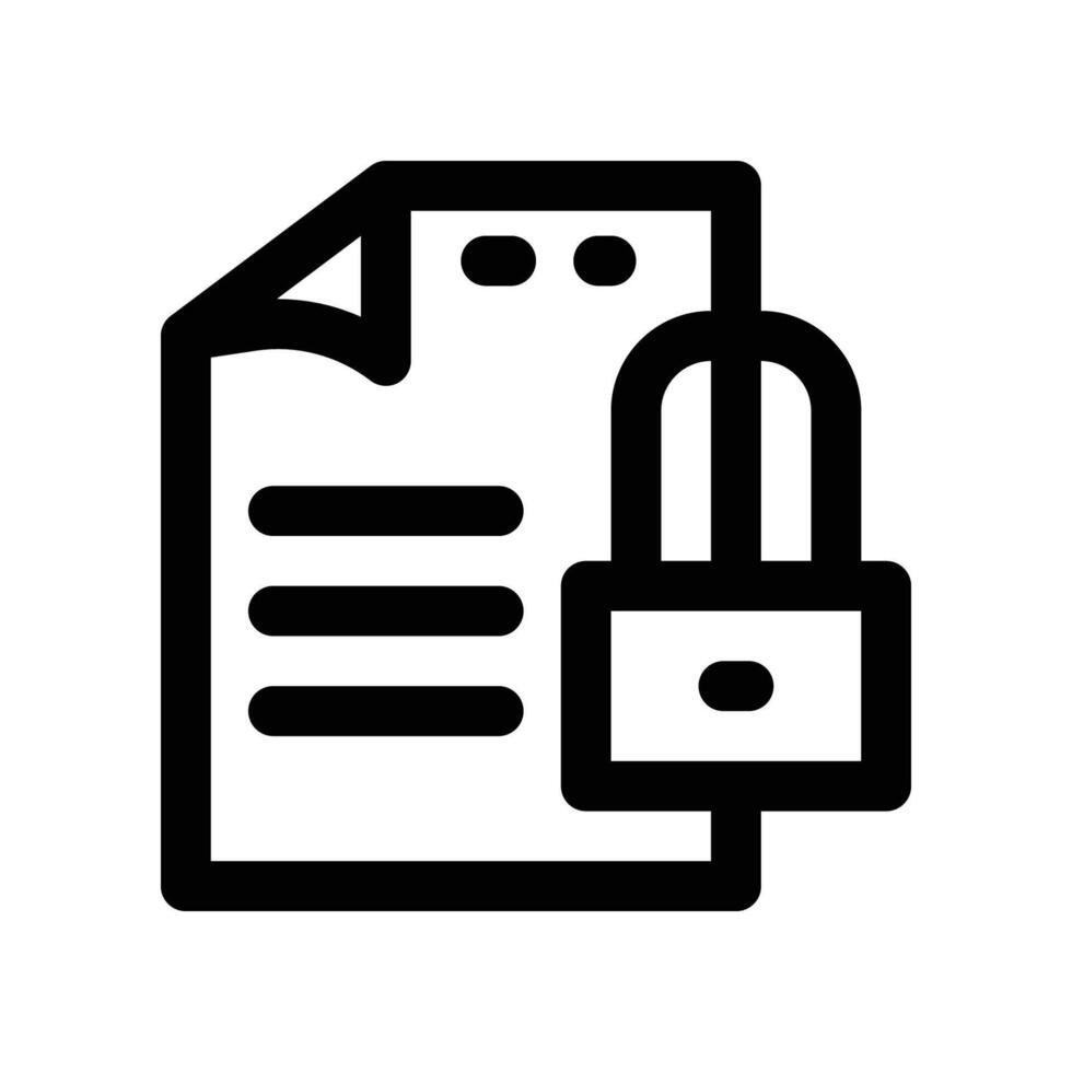 lock file icon. line icon for your website, mobile, presentation, and ...
