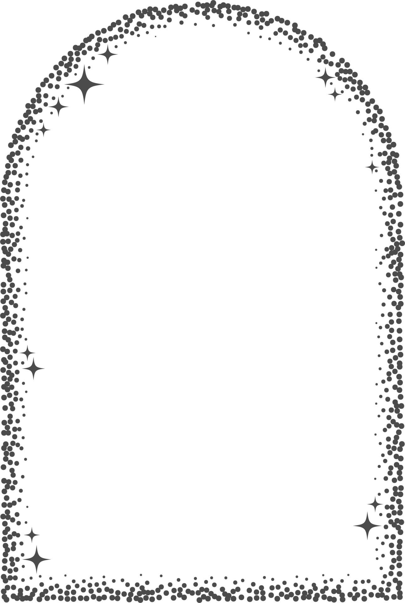 Magic stars element with sparks and celestial frame. Shape with glitter. Bohemian mystic arch ...