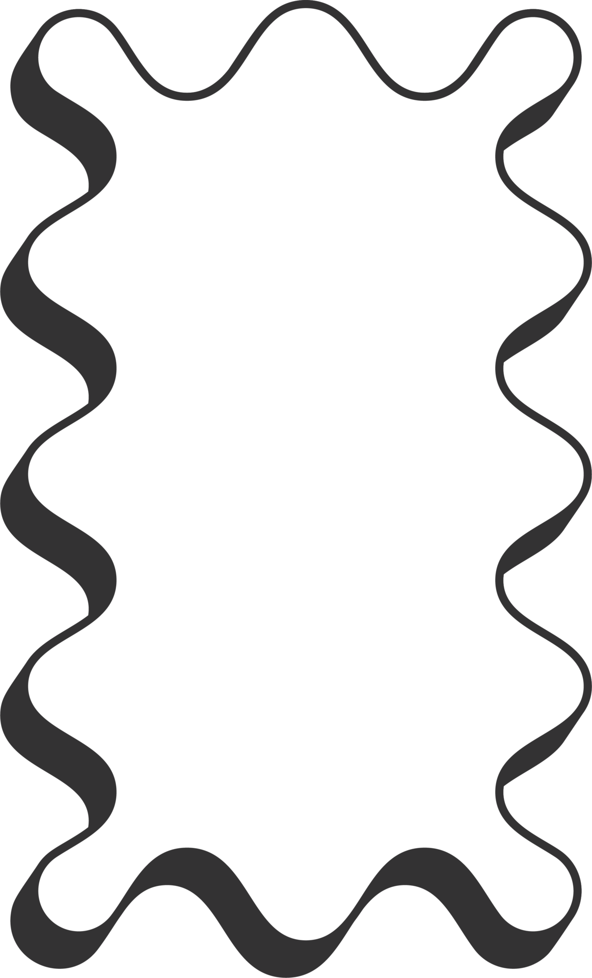 Wavy Border Frame Rectangle Scallop Edge Box Retro Cute Rectangle Shape Squiggle Groovy