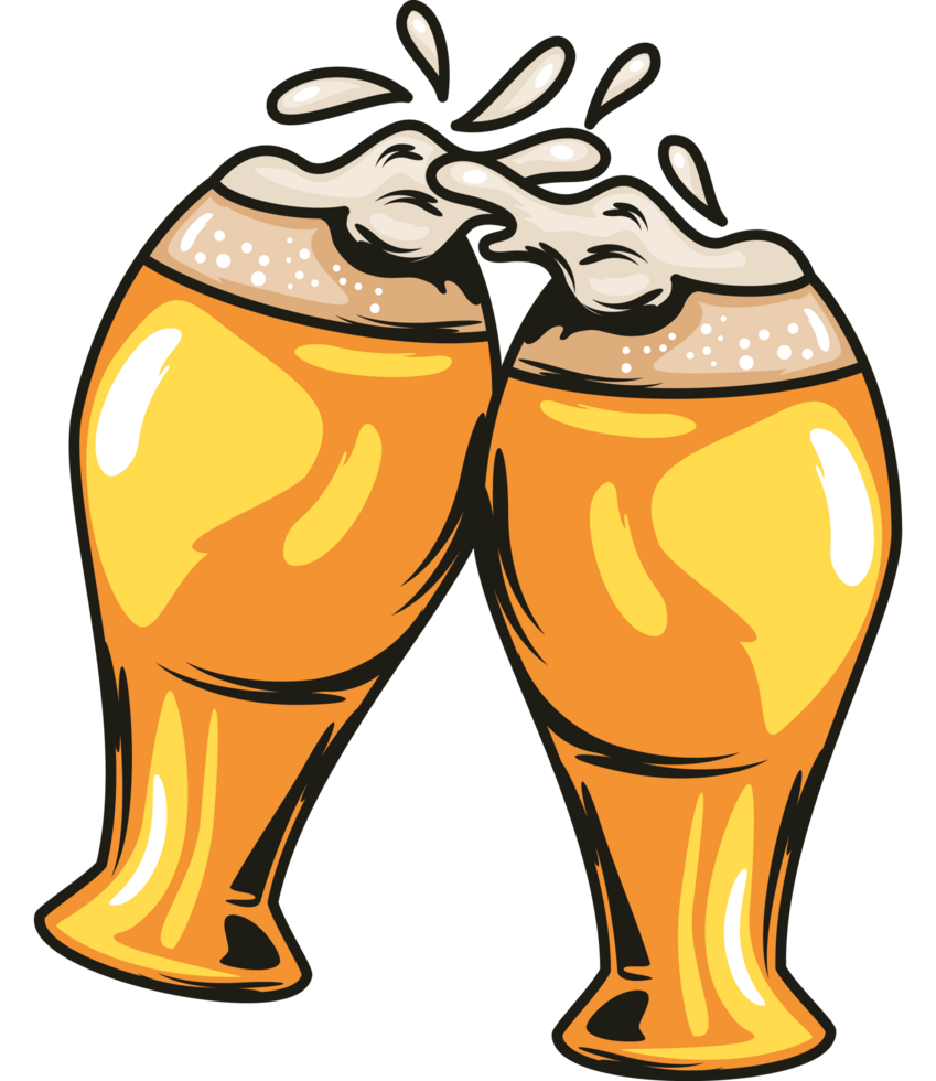 Glasses Of Beer Splash And Foam 48879939 Png