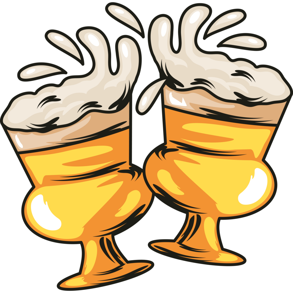 Beer Glasses Splashing 48879973 Png