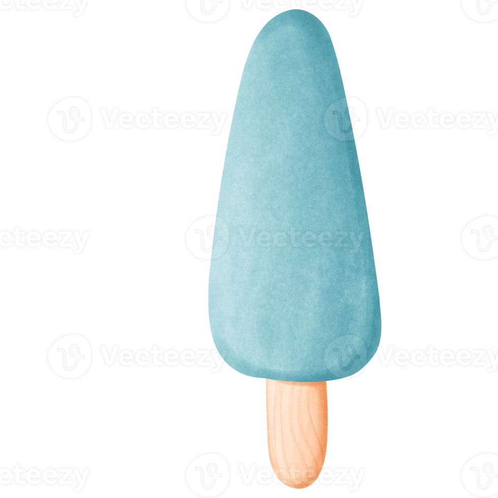 Blue Ice Cream Stick Watercolor Illustration 48885134 Png