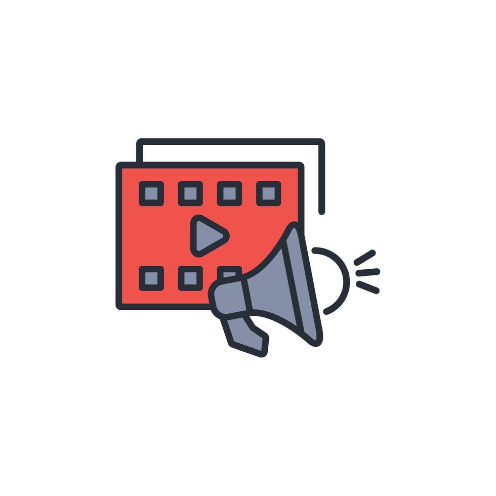 media icon. .Editable stroke.linear style sign for use web design,logo ...
