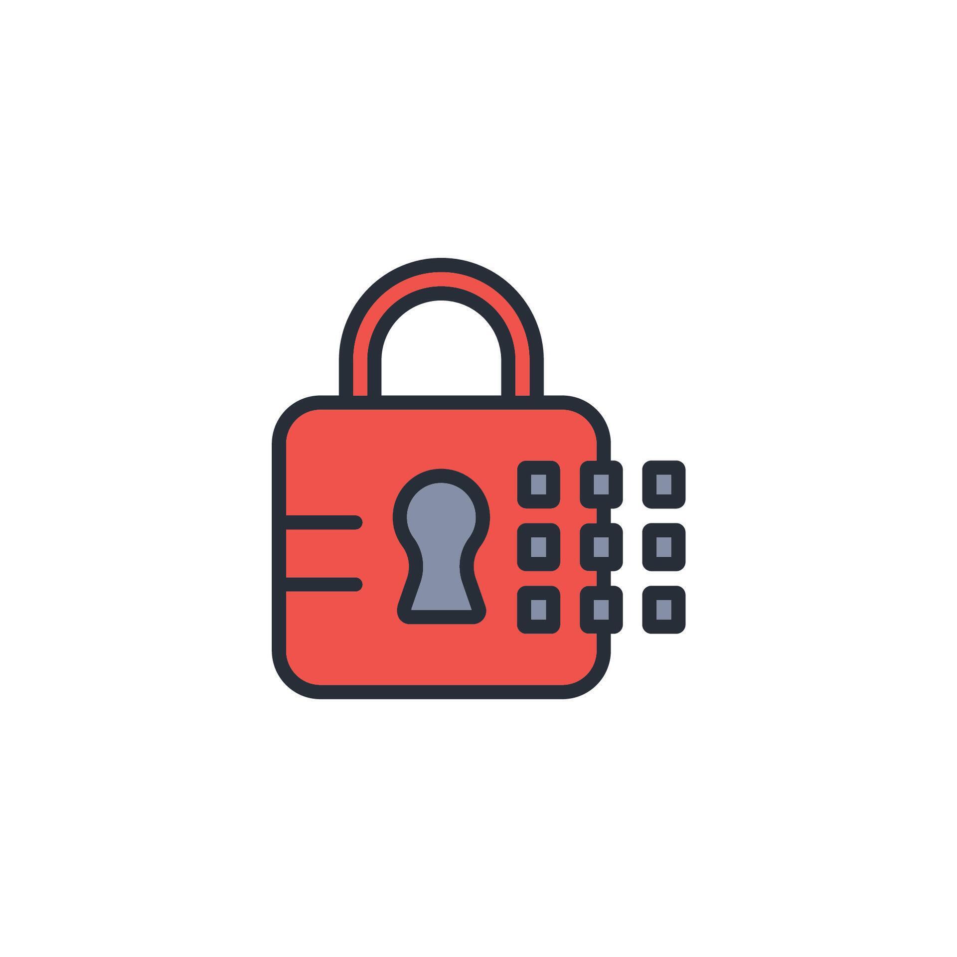 Combination Lock icon. .Editable stroke.linear style sign for use web ...